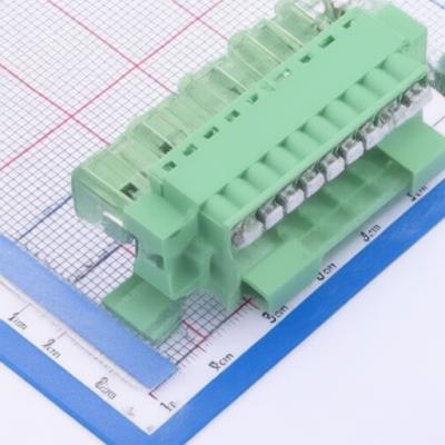China Secure connection green pluggable female connector with mounting ears and bosses JILN JL15EDGKDM-35008G01 for sale