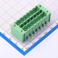 China JILN JL2EDGKRHM-50807G01 industrial plug-in male connector green color right-angle pin header with mounting ears for sale