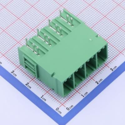 China Pluggable male connector with green right angle pins JILN JL5EDGRHC-76204G01 providing electrical performance for sale