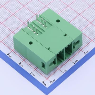 China Durable industrial pluggable male connector with ears and green bent pins JILN JL5EDGRHM-76202G01 connection for sale
