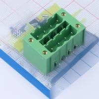 China plug in male connector featuring right angle pins green color and ear mounts JILN JL2EDGKRHM 50804G01 for sale