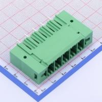 China industrial pluggable male connector with ears and green straight pins JILN JL5EDGVHM-76205G01 solution for sale