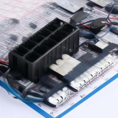 China Industrial black plug in male connector with locating posts right angle pins JILN JL2EDGRHC 50809B01 for sale