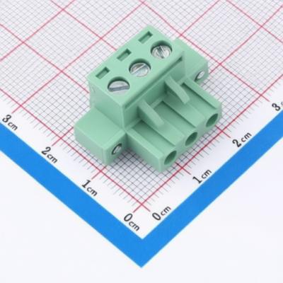 China Pluggable female connector with ears copper block rated 300V 15A wire gauge AWG28 to AWG12 JILN JL2EDGKM-50803G01 series for sale