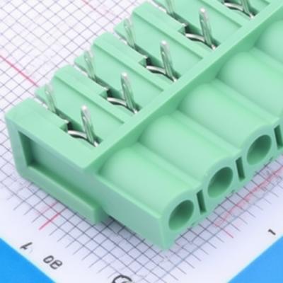 China Pluggable Female Connector JILN JL2EDGA 50805G01 with Green Housing and Right Angle Pin Configuration for sale