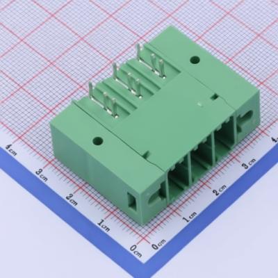 China Pluggable male connector with ear and green bent pins industrial connection JILN JL5EDGRHM-76203G01 for sale