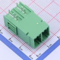 China Industrial pluggable male connector JILN JL5EDGRHC-76202G01 with green right angle pins ensuring connections for sale
