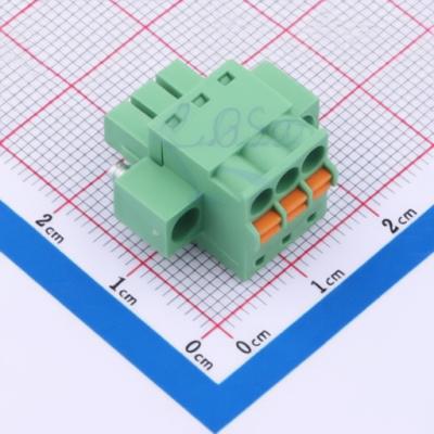 China Mounting ears and raised boss pluggable female connector green color JILN JL15EDGKDM-35003G01 for electrical connection tasks for sale