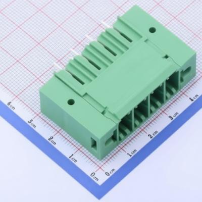 China Industrial connector pluggable male type with ears and green straight pins JILN JL5EDGVHM-76204G01 for sale