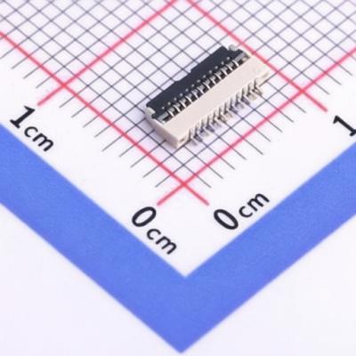 China FPC Connector JUSHUO AFH05-S12FIA-1H 05mm Pitch Right Angle Lower Contact Gold Flash Plating for sale