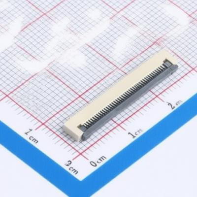 China FPC Connector with 05mm Pitch and Large Solder Tabs JUSHUO AFD01-S42FCA-00 Clamshell Bottom Contact for sale