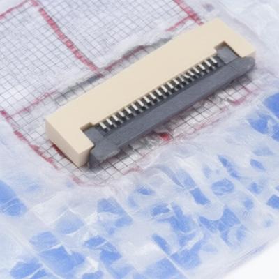 China JUSHUO AFD01 S19FCC 00 FPC connector flip type H2.0 with D type large solder tab and LCP UL94V 0 housing cover for sale