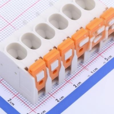China spring terminal block with 7.50mm pitch 24-10AWG wire range JILN JL206-75006W01 rated 300V 27A current for sale