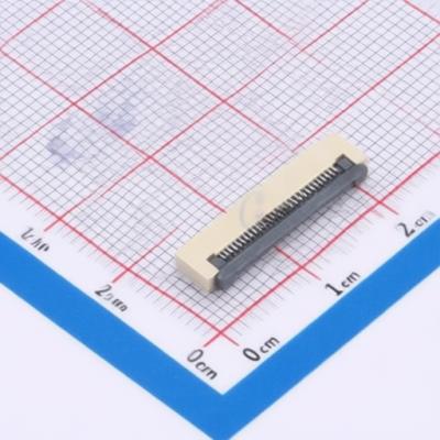 China Flip Cover Type FPC Connector 0.5mm Pitch JUSHUO AFD01-S30FCC-00 with Bottom Contact Large Solder Tabs for sale