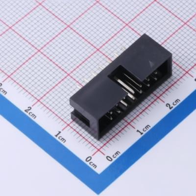 China PH2.54 180 Degree Straight Connector Black Color Gold Flash Plating PBT Insulator Kinghelm KH-2.54PH180-2X7P-L8.9 for sale
