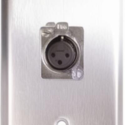 China Single XLR Female Connector Wall Plate Telecom Modular Projection L-com WPXLRF-1 with Mounting Hardware for sale