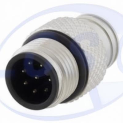 China industrial M12 8 pin A code male connector L com M128AM MLD with silicone O ring and UL94 V0 housing for sale