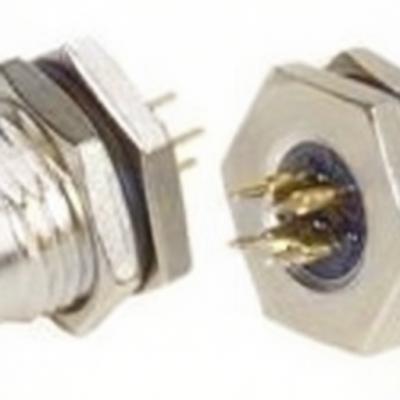 China M12 4 Pin PCB Mount Female Connector L-com CON-M124PCBF with Nylon GF Housing and EPDM Sealing O Ring for sale