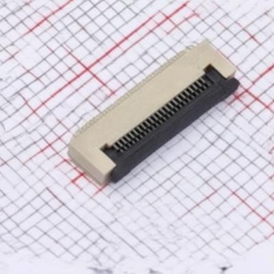 China FPC Connector Bottom Connection Large Solder Tabs Flip Cover 0.5mm Pitch JUSHUO AFD01-S25FCA-00 Connector for sale