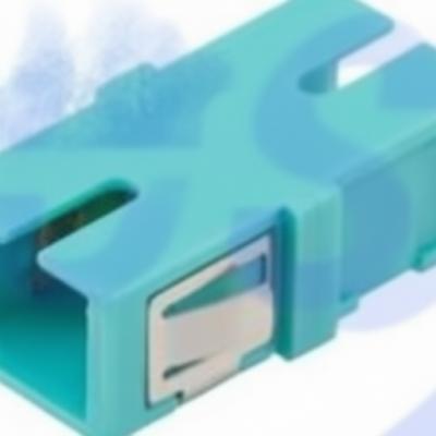 China Simplex MMF Fiber Optic Economy Coupler L-com FOA-SCM31-PC0N Plastic Body Aqua Color PEI Clip for sale