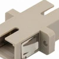 China SC simplex multimode fiber optic coupler L-com FOA-SCM11-PCUF beige plastic one piece body solution for sale