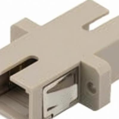 China SC simplex multimode fiber optic coupler L-com FOA-SCM11-PCUF beige plastic one piece body solution for sale