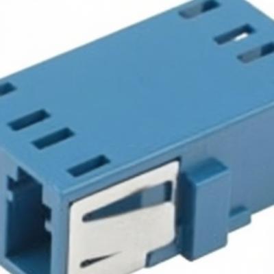 China LC Duplex Fiber Optic Economy Coupler SMF Blue Plastic Body PEI Clip Model L-com FOA-LCSM2-PC0N-SCF for sale