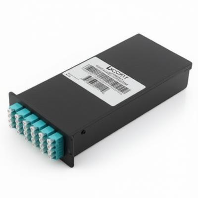 China MPO Male to 24 LC Fiber Cassette Module L-com FSP-MPM2-LC24-OM4 for Multimode OM4 Fiber Connectivity for sale