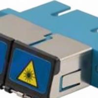 China SC SC duplex external fiber optic coupler with side spring shutter flange blue L-com FOA-823-BLU model for sale