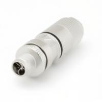 China pluggable M12 male straight 8 pin shielded X coded connector L com M12FT8XMS with screw locking and IDC for sale
