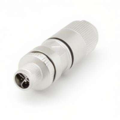 China pluggable M12 male straight 8 pin shielded X coded connector L com M12FT8XMS with screw locking and IDC for sale