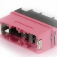 China Durable MPO Duplex Coupler with Shutter Key Up Key Down L-com FOA-824-HVI Panel Mount Black H Violet for sale