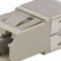 China LC LC Duplex Fiber Coupler Vertical Spring Shutter Beige Color Translucent Interior L com FOA 816 BGE for sale