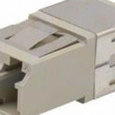 China LC LC Duplex Fiber Coupler Vertical Spring Shutter Beige Color Translucent Interior L com FOA 816 BGE for sale