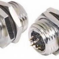 China M12 4 pin panel mount male connector L com CON M124PM with IP68 waterproof rating and gold plated pins for sale
