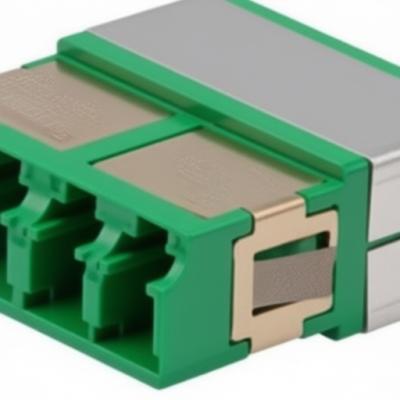 China LC LC quad translucent fiber optic coupler green high density shutter panel mount L com FOA 814 GRN for sale