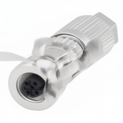 China M12 Female Connector Shielded IDC Cable Connection Rated 50V 4A L-com M12FT4AFS with IP67 Protection for sale