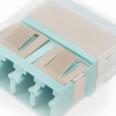 China Fiber optic vertical spring shutter L-com FOA-817-AQU with LC LC quad coupler and aqua color finish for sale