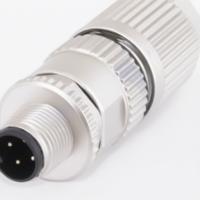 China Durable Shielded M12 Male 4 Pole Connector with IDC Cable Connection L-com M12FT4AMS IP67 Protection for sale