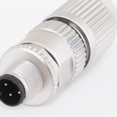 China Durable Shielded M12 Male 4 Pole Connector with IDC Cable Connection L-com M12FT4AMS IP67 Protection for sale