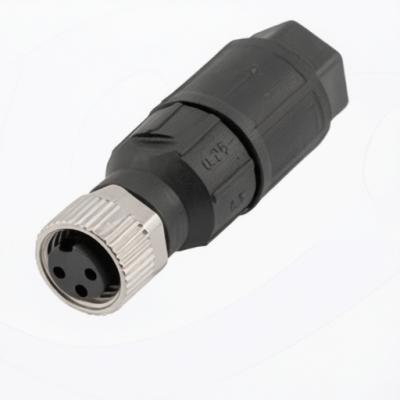 China M8 3 position field terminable connector L-com M8FTQ3F with IP65 IP67 protection and IDC termination for sale
