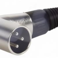 China audio right angle XLR 3 pin male connector with black strain relief L com CON XLR MRA cable connector for sale