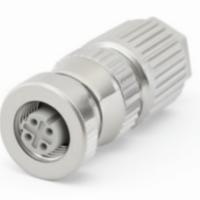 China M12 Female 4 Pole D Code Shielded Connector with IDC Cable Connection L-com M12FT4DFS Category 5E Rated for sale