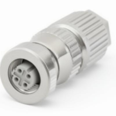 China M12 Female 4 Pole D Code Shielded Connector with IDC Cable Connection L-com M12FT4DFS Category 5E Rated for sale