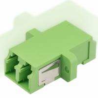 China Durable LC APC Duplex Coupler SC L-com FOA-985 with Green ABS Thermoplastic Body and White Dust Caps for sale