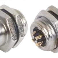 China M16 4 Pin Panel Mount Female Connector L-com CON-M124PF Featuring Black Nylon Housing and EPDM Sealing O Ring for sale