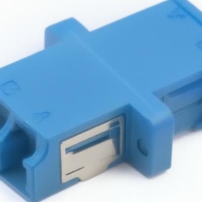 China Panel mount LC duplex connector single mode fiber optic with blue shuttered design stainless steel clips L-com FOA-975SH for sale