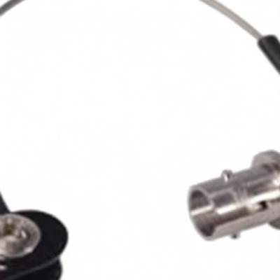 China Durable ST connector dust cap L-com DSTCP-RSTN with brass nickel plated body and stainless steel nylon coated lanyard for sale