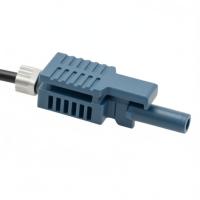 China Plastic Fiber Optic Connector Blue Latch PC Polish Type L-com FOC-4513PFS22BL with Dust Cap Included for sale
