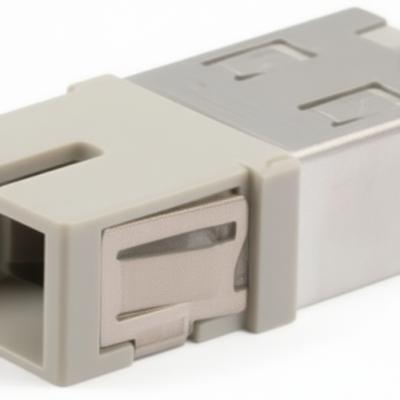 China Beige SC SC simplex internal fiber optic coupler with side spring shutter L-com FOA-819-BGE EU RoHS compliant for sale